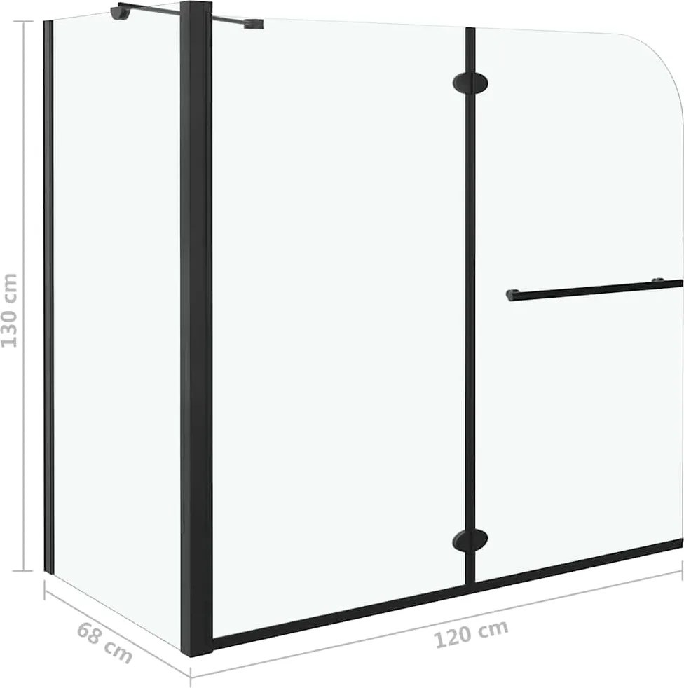 Skládací sprchový kout ESG 120 x 68 x 130 cm černý 147190