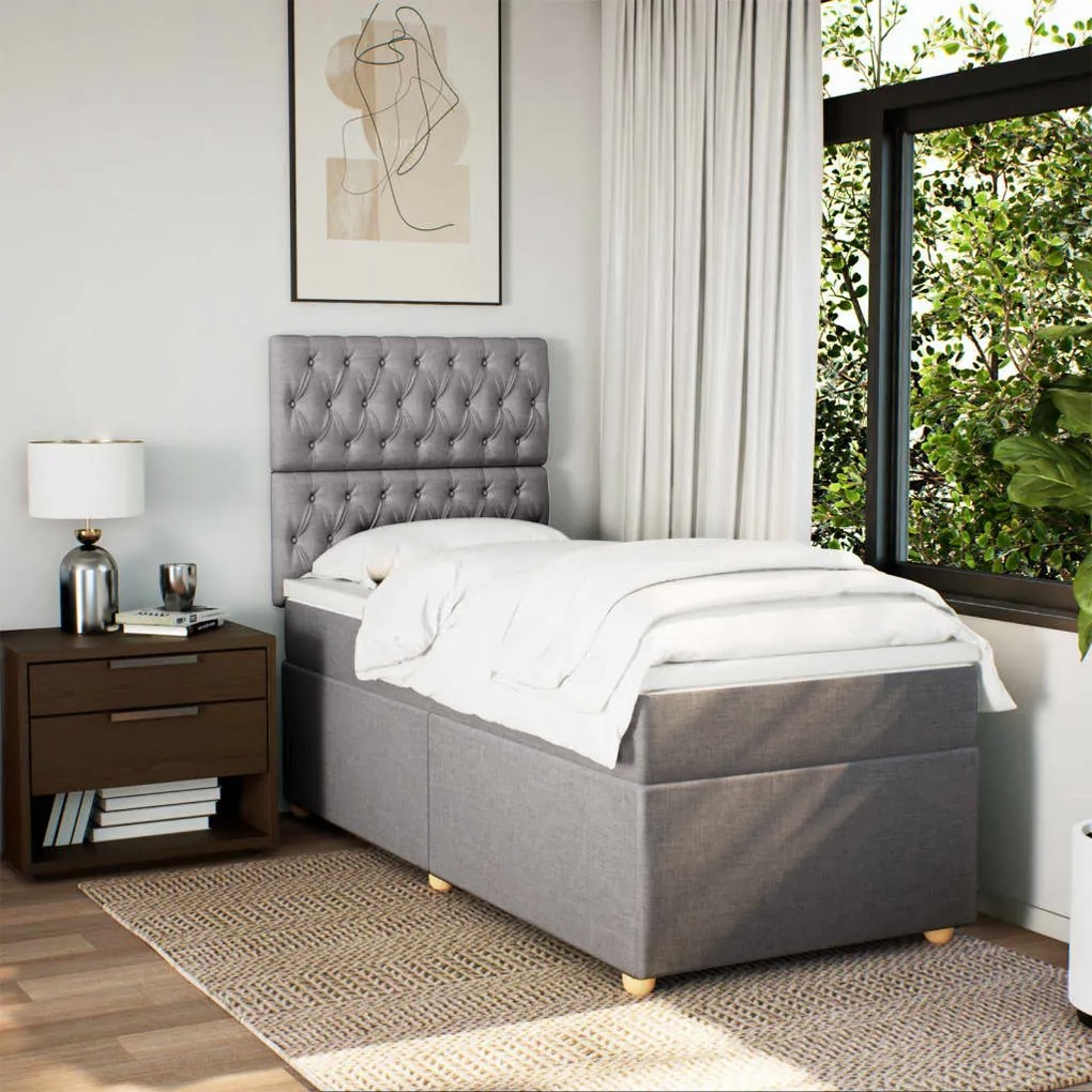 Box spring postel s matrací taupe 80x200 cm textil 3291118