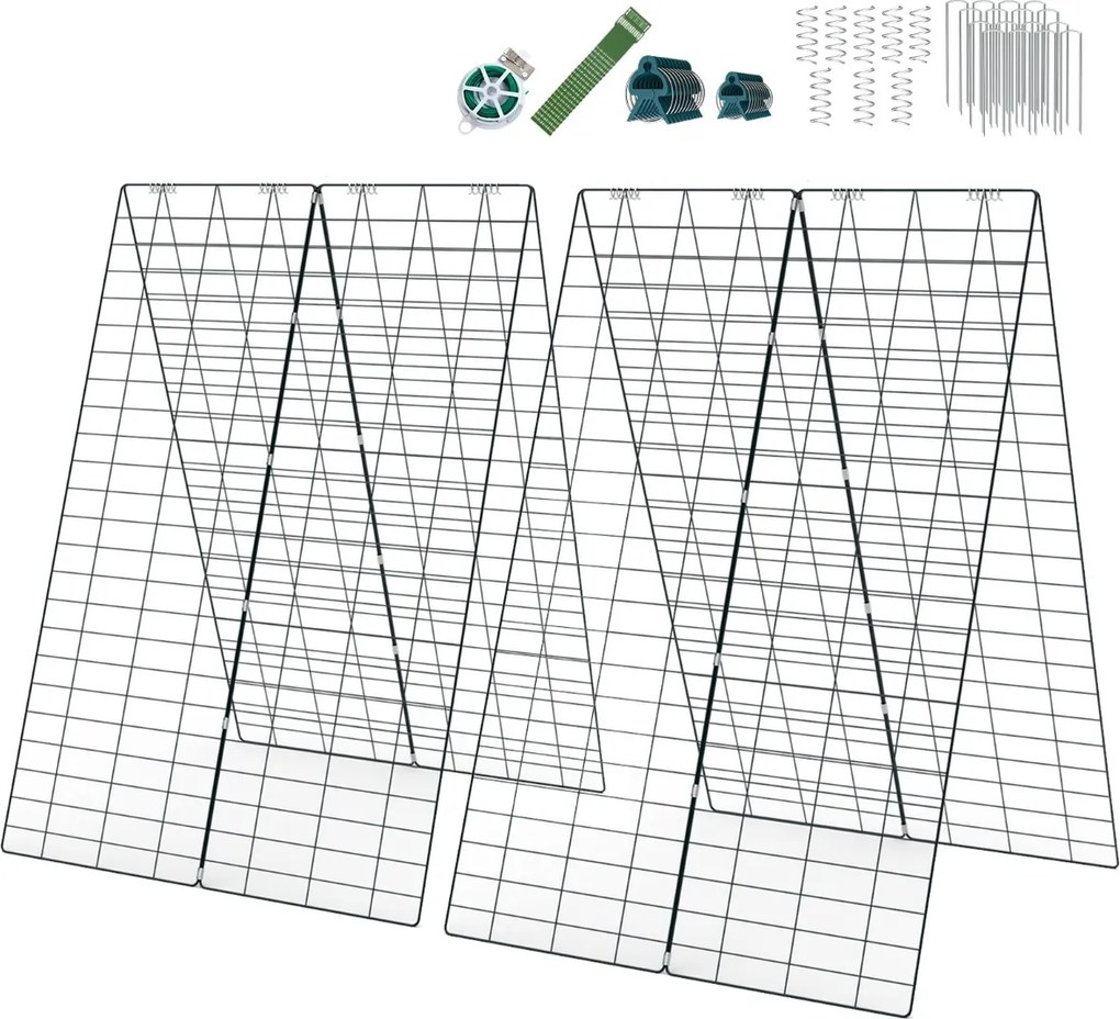 Costway 2dílná podpěra zelená Garden Trellis pro popínavé rostliny, zelený