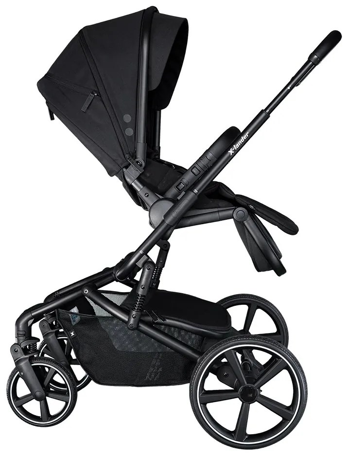 Kombinovaný kočárek s velkými koly 2v1 X-lander Cruiser 2.0 Cool Black 2025