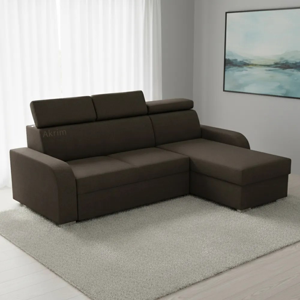 Sedací souprava OSLO L | 235x170 | rozkládací + úložný prostor | monolith 29 tmavě hnědá