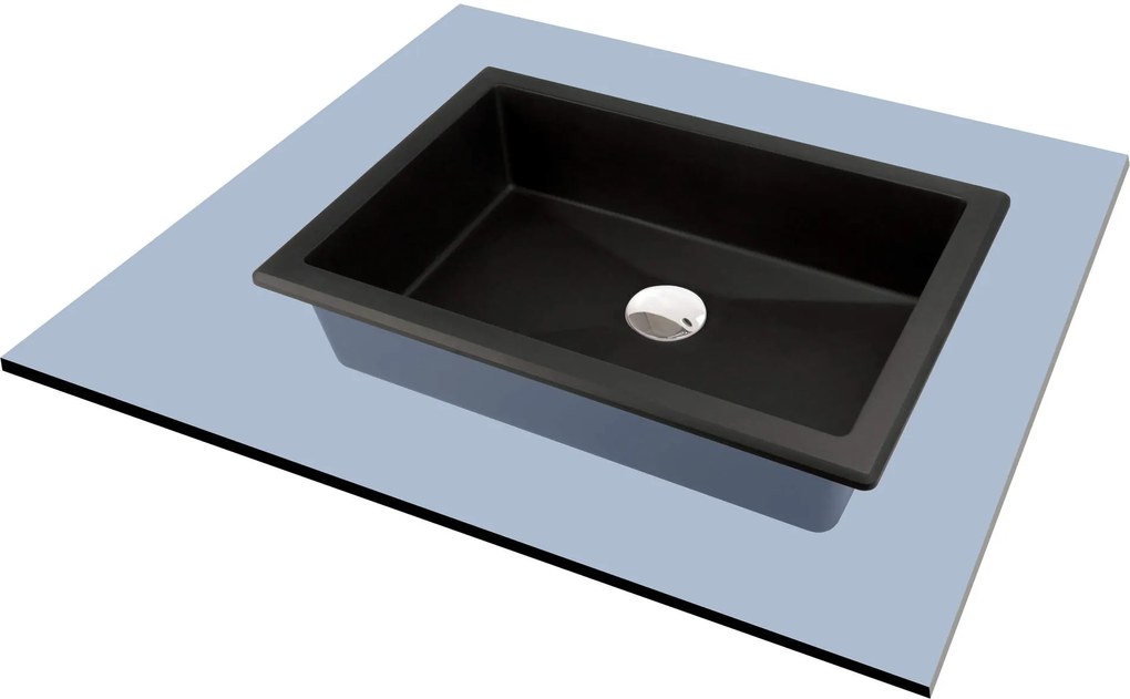 Deante Correo, granitové umyvadlo 500x350x140 mm, černá matná, DEA-CQR_NU5U