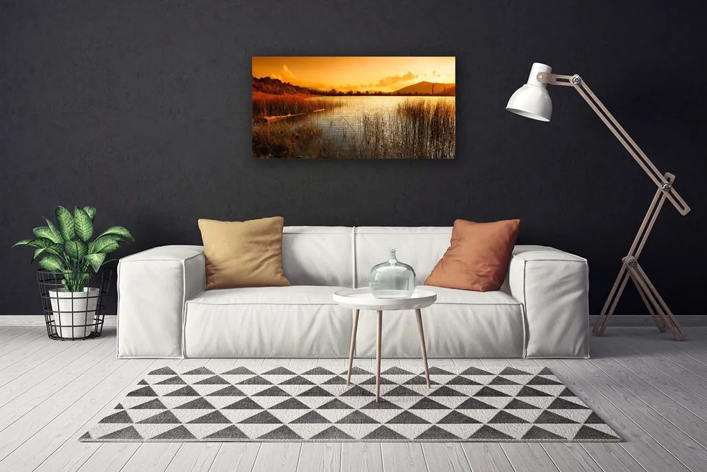 Obraz na plátně Jezero Krajina Západ 125x50 cm