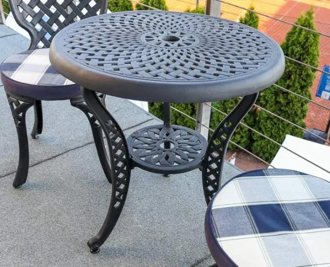 Kovový zahradní stolek MANHATTAN: černý hliníkový