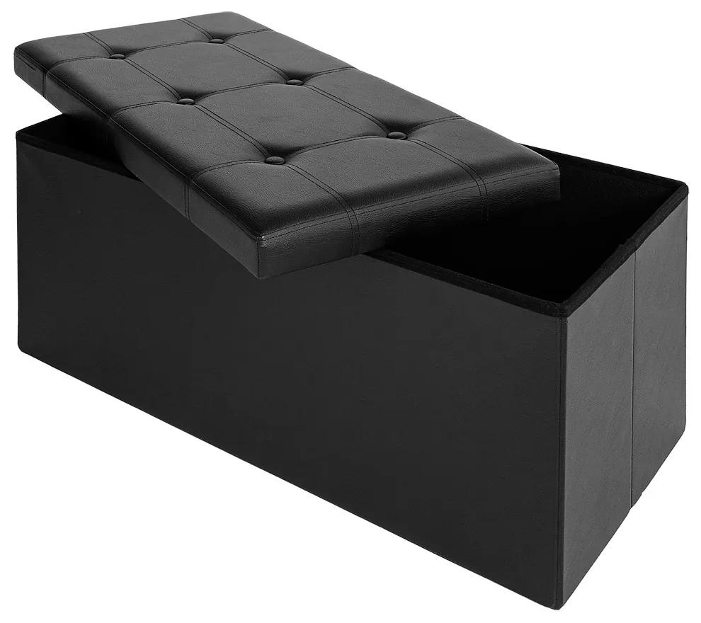 InternetovaZahrada - Úložný box černý - 80 x 40 x 40 cm