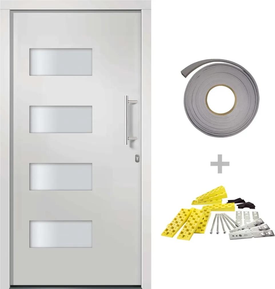 vidaXL Vchodové dveře hliník a PVC 110 x 210 cm [3056820] Barva: Bílá