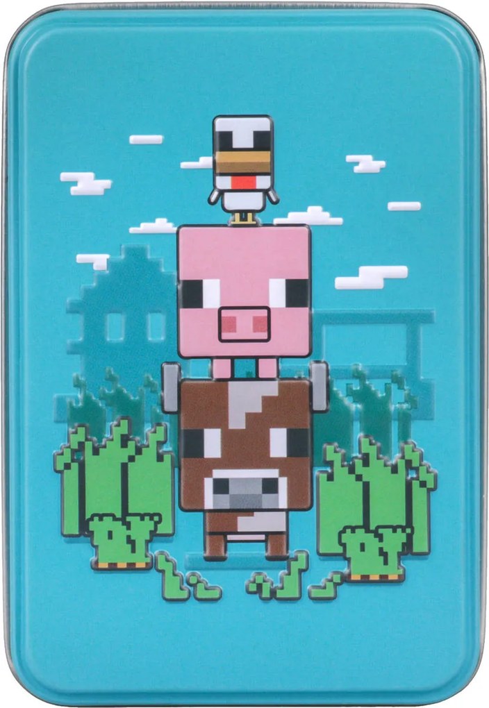 _Ostatní 1_ HRA Karty hrací Minecraft zvířata v plechové krabičce *SPOLEČENSKÉ HRY* pp13379mc
