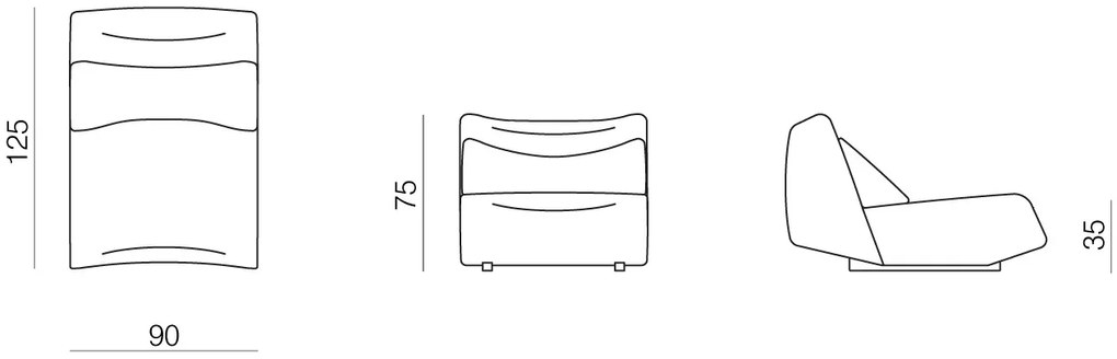 Prostoria designové sedačky Absent Sofa Seat M + Backrest Low