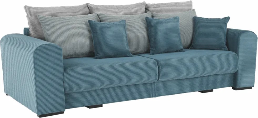 Extra prostorná pohovka, modrá / mentolová / světle šedá, Gilena BIG SOFA