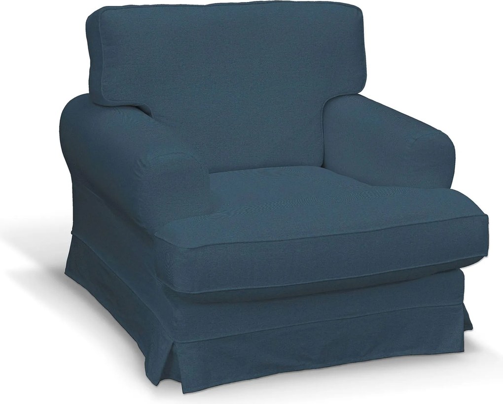 Potah na křeslo IKEA Ekeskog barva modrá látka pletený vzor