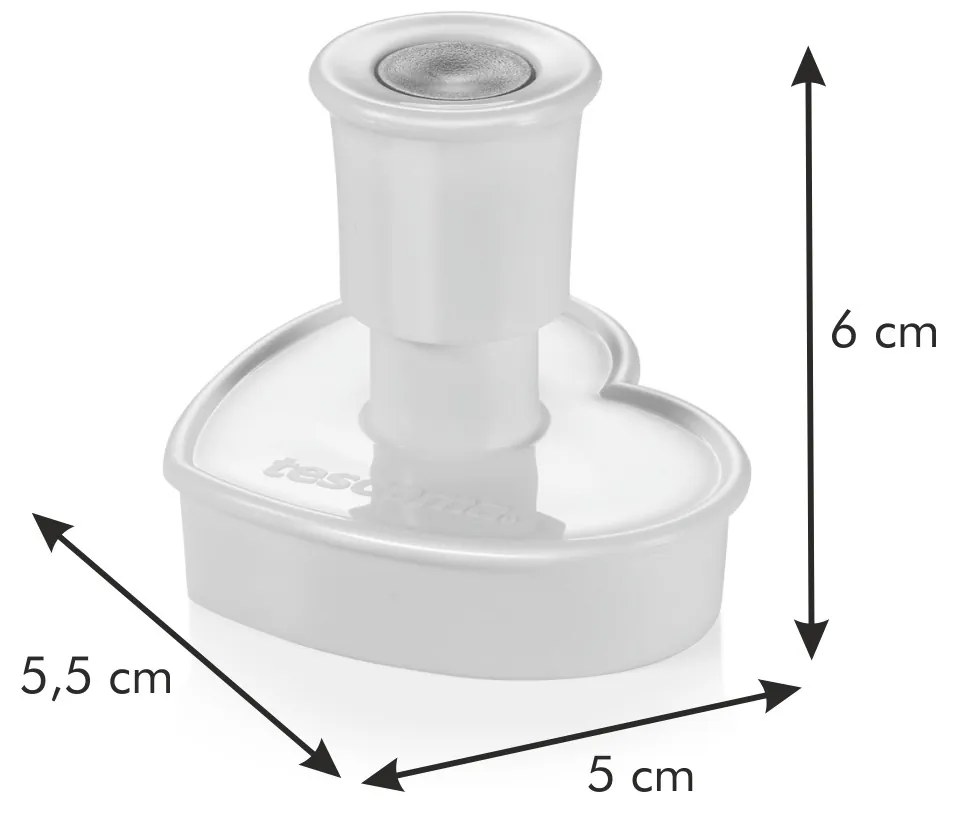 TESCOMA Vykrajovátka s razítkem DELÍCIA, 3 ks, srdíčka