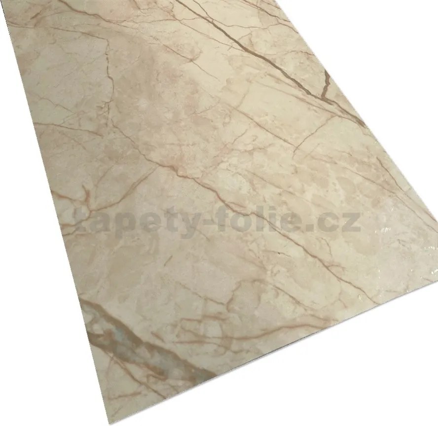 Samolepící PVC 3D panely LVT01, cena za kus, rozměr 60 x 30 cm, mramor béžový lesklý, IMPOL TRADE