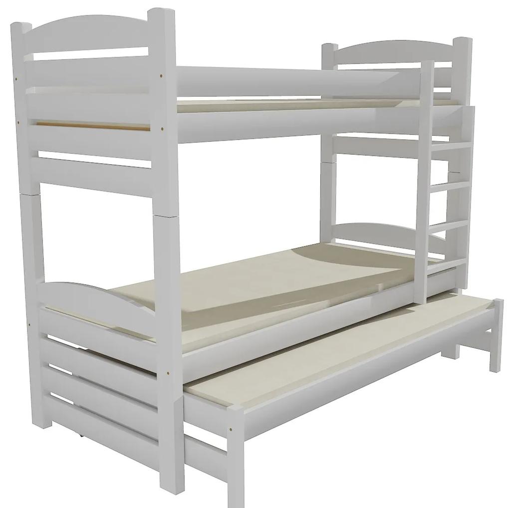 Patrová postel s výsuvnou přistýlkou PPV 022 90 x 190 cm - bílá