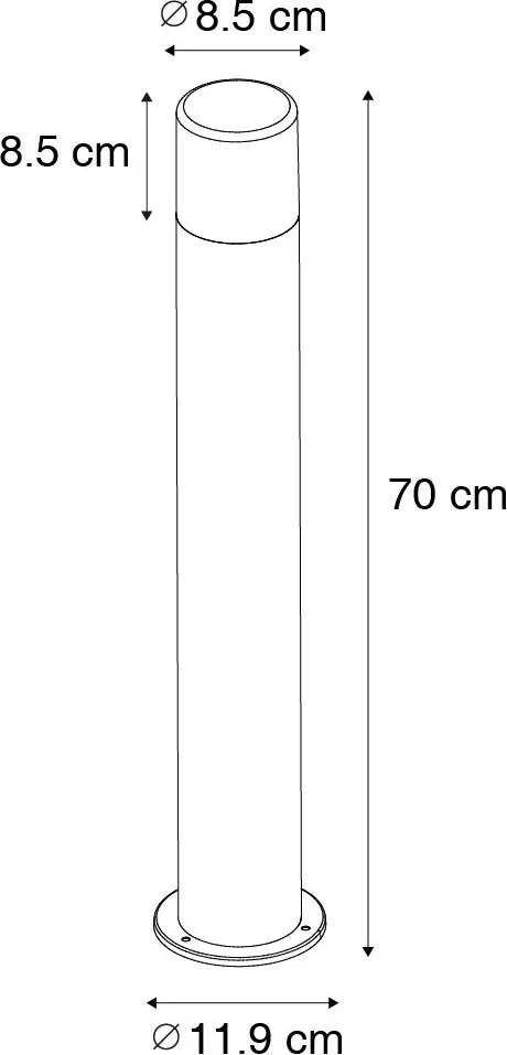 Venkovní stojací lampa bílá s opálovým stínidlem 70 cm - Odense