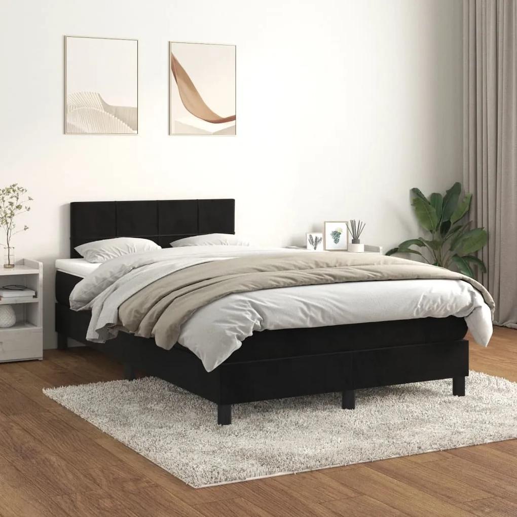 vidaXL Box spring postel s matrací 120 x 200 cm samet [3141295] Barva: Tmavě šedá