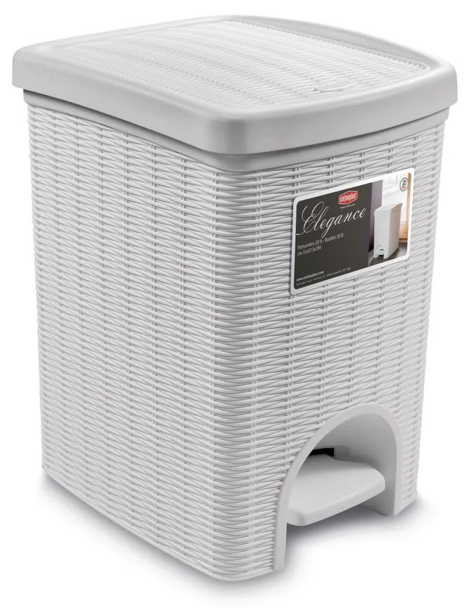 STEFANPLAST Odpadkový koš 20 l, 31x27,5x39cm, bílý