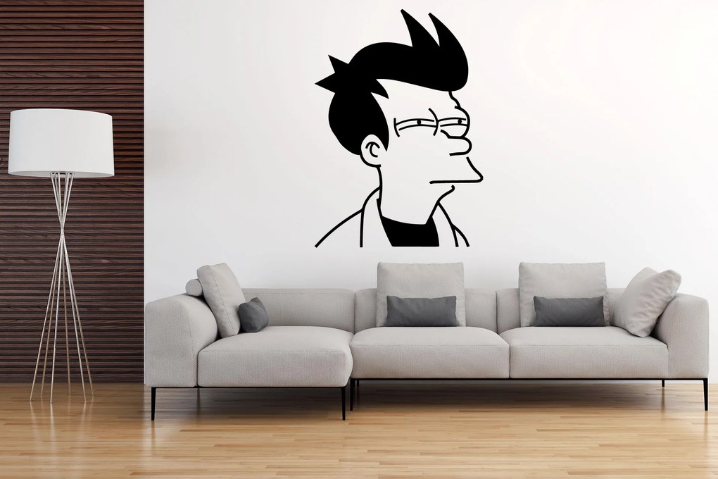 Lepy.cz Samolepka na zeď Futurama - Fry Velikost (šířka x výška): 30x42cm, Barevná varianta: Černá