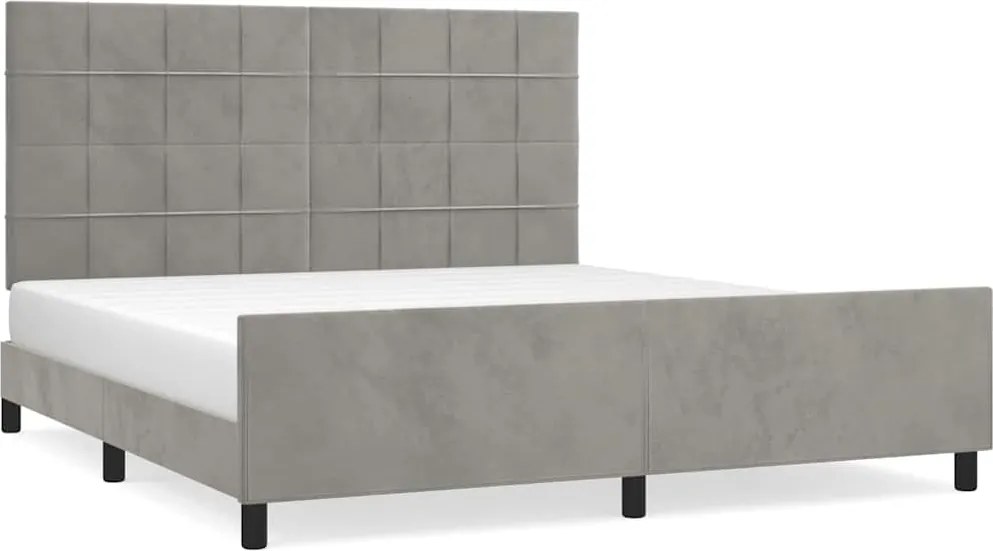 Rám postele bez matrace světle šedý 160 x 200 cm samet 3125763
