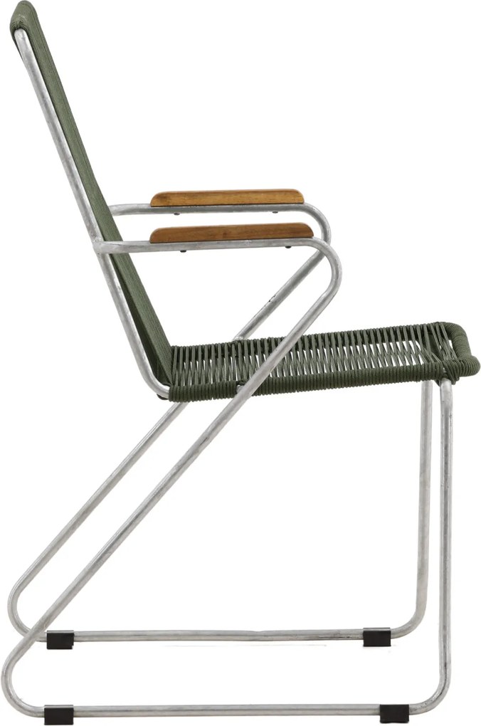 Zahradní jídelní židle Bois – zelená / stříbrná – 60 cm