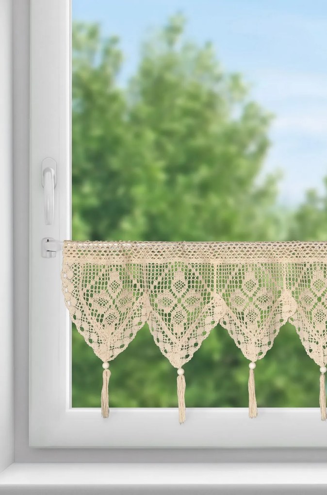KRÁTKÁ ZÁCLONA NA PÁSCE MARTHA 150X30 CM SVĚTLEBÉŽOVÁ