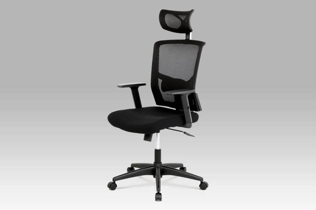 Artium Kancelářská židle s podhlavníkem, látka mesh černá,  houpací mechanismus - KA-B1013 BK