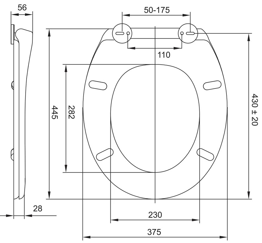Mereo WC sedátko samozavírací duroplast bílá CSS112S