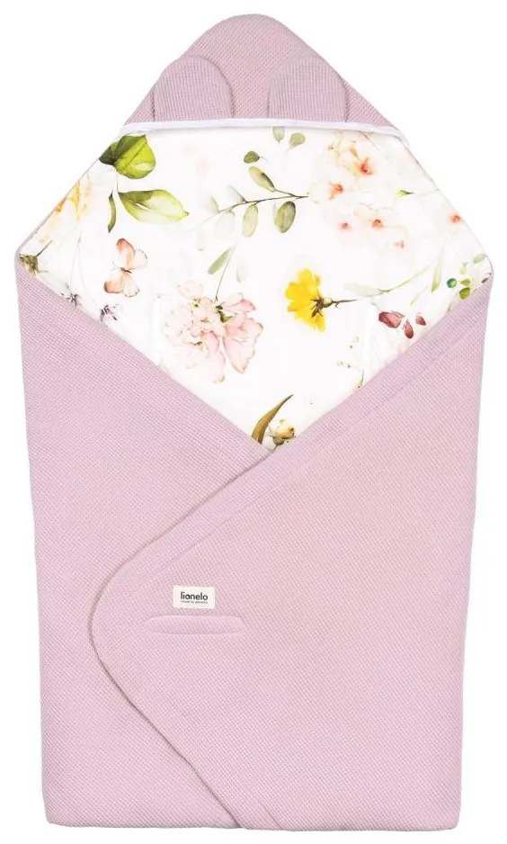 Lionelo - Zavinovačka do autosedačky TRAVEL SWADDLE 90x90 cm Pink Flower