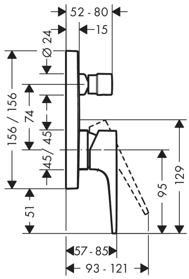 Hansgrohe + Alpi HG SET 8 - Sprchový set pod omítku, páková baterie Metropol, chrom