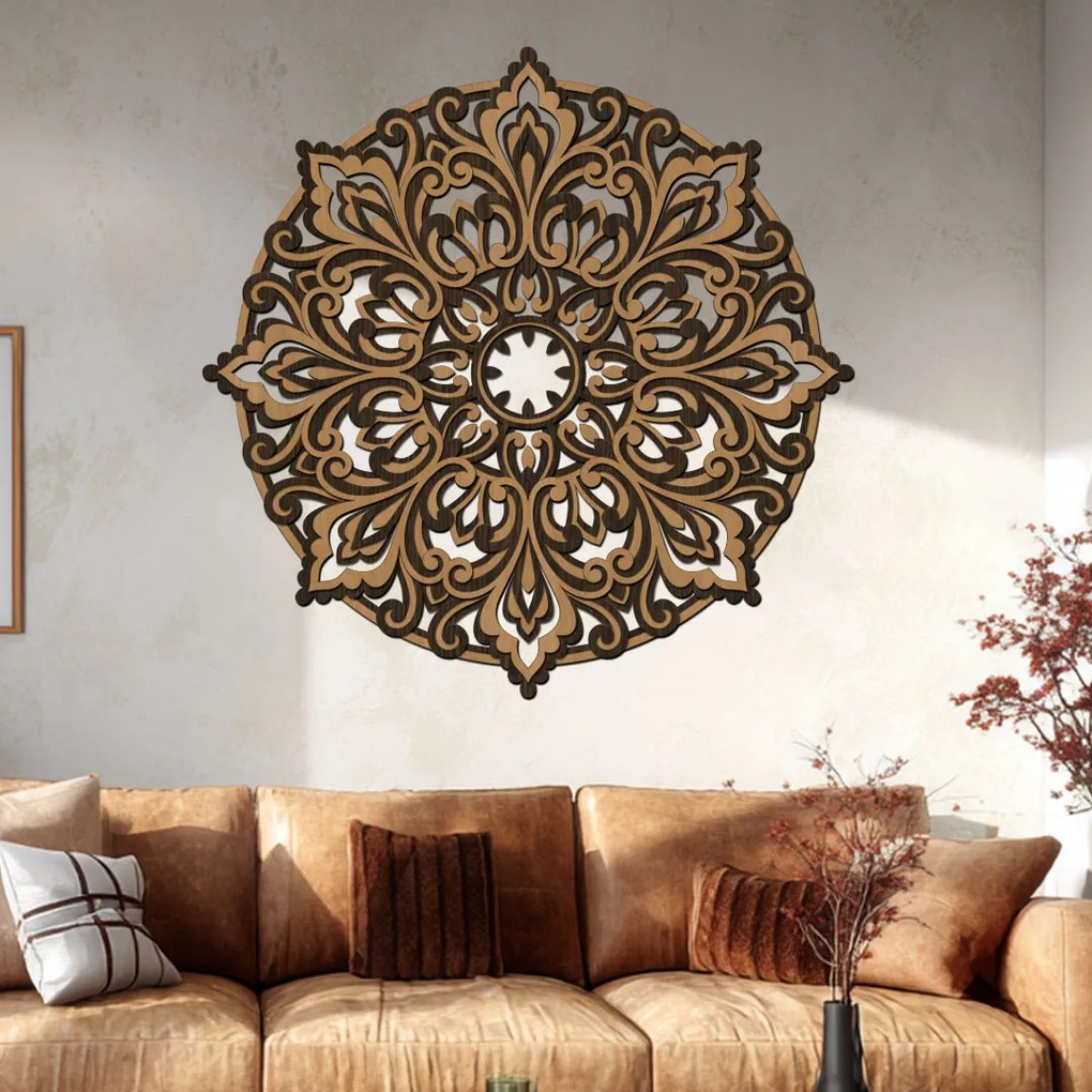dřevo života 4 vrstvá mandala SEBEDŮVĚRU Rozměry (cm): 80x80, Zvolte barvu dekoru: Buk-Wenge