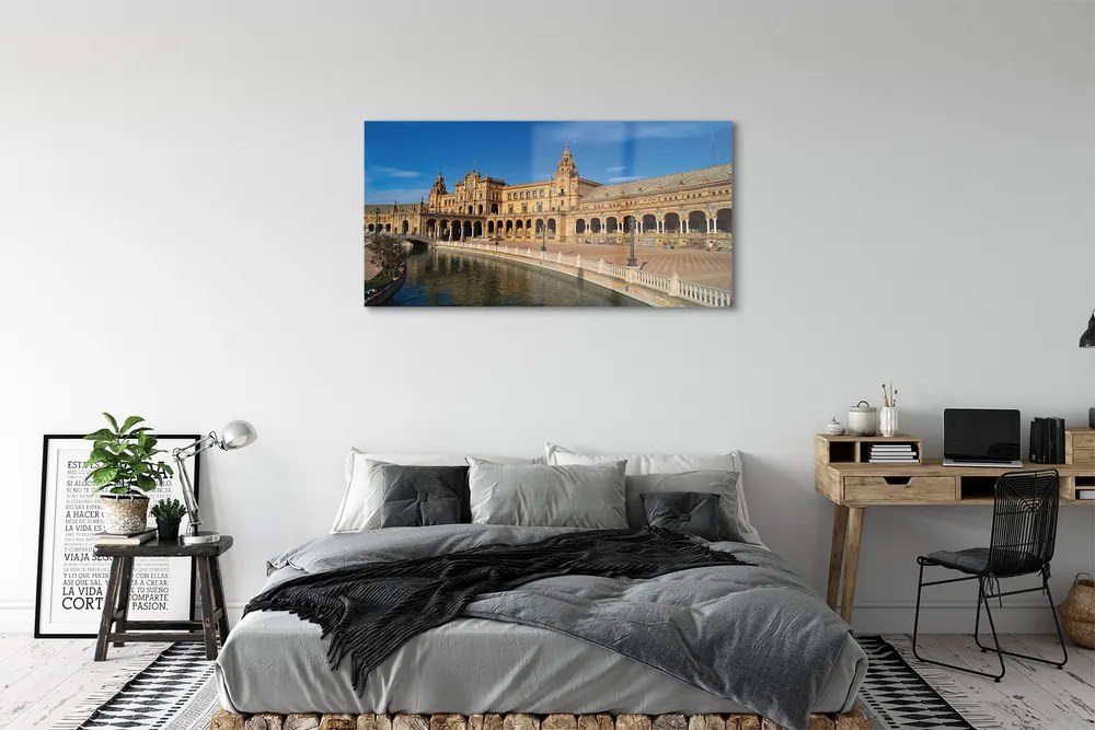 akrylový obraz Spain Old Market City 125x50 cm
