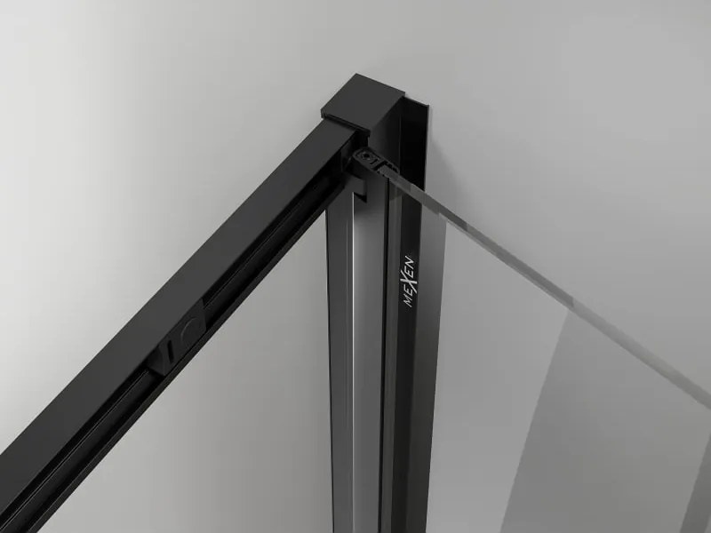 Mexen Exo skládací sprchové dveře 70 cm, transparentní, černé - 816-070-000-70-00