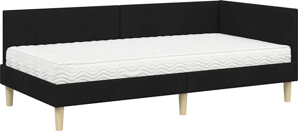 Rohový rám postele s matrací Jiný s čelo 2 ks Zelená textil 3393743