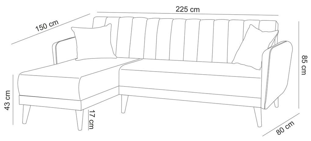 Sconto Pohovka AQUA levá, krémová