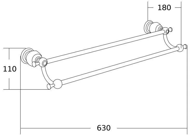 Dvojitý věšák na ručníky MEXEN ESTELA zlatý