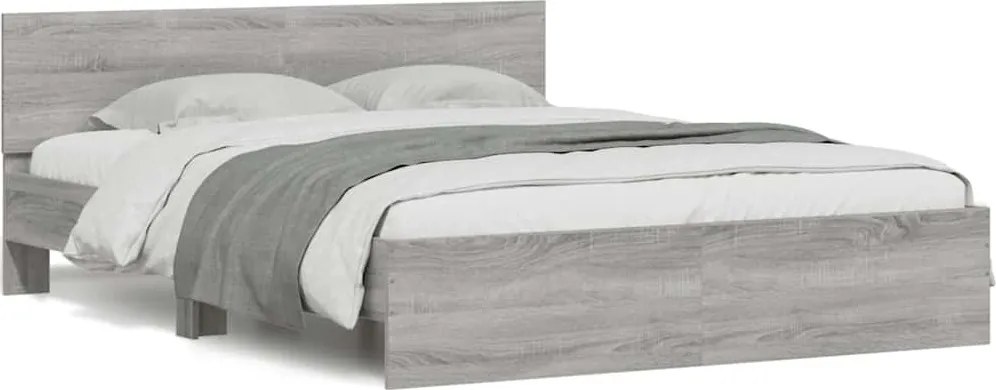 vidaXL Rám postele s čelem 140 x 190 cm Kompozitní dřevo [3207497] Barva: Bílá
