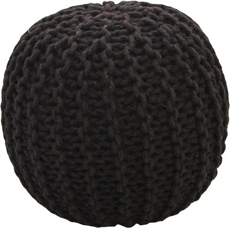 CrazyShop Pletený puf Crazyshop SOLID Mini, černý - ručně pletený