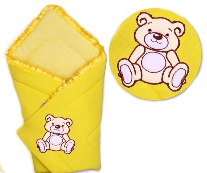Baby Nellys Baby Nellys Zavinovačka Teddy Bear - jersey - krémově/žlutá