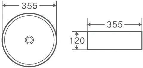 Hydroland Keramické umyvadlo na desku Bella ø35,5 cm, bílé