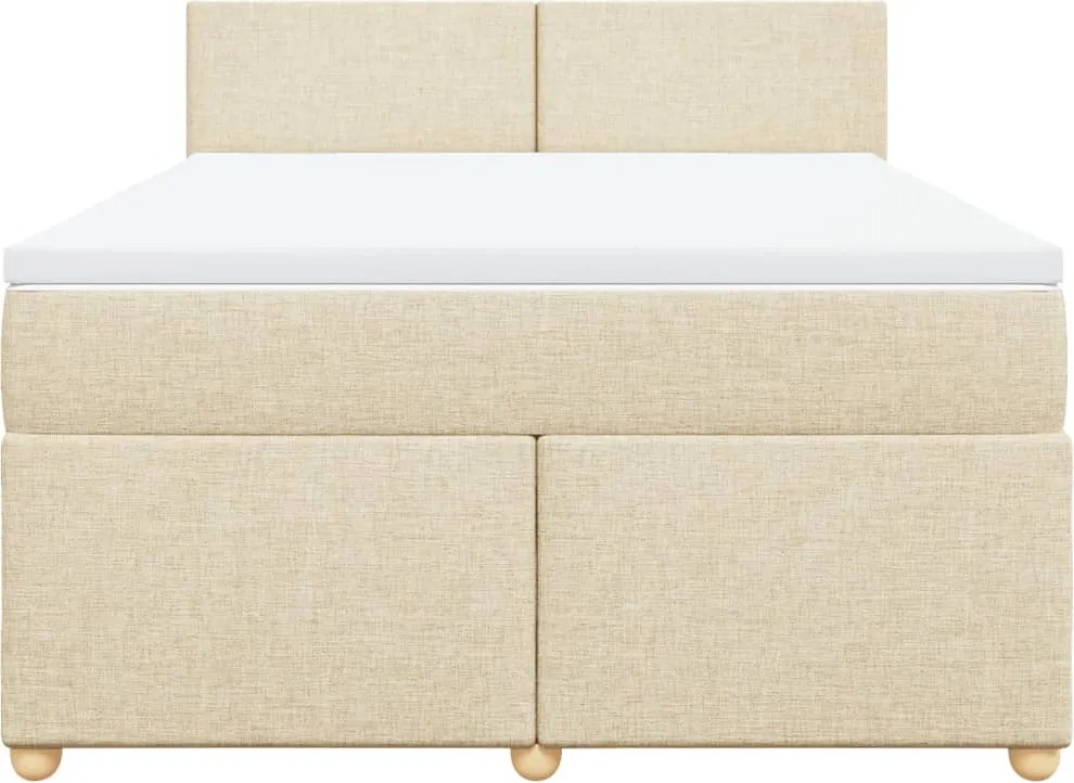 Box spring postel s matrací krémová 140x200 cm textil 3289001