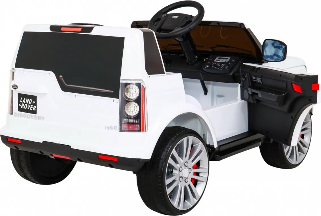 Ramiz Land Rover Discovery elektrické auto pro děti bílé SUV + dálkové ovládání
