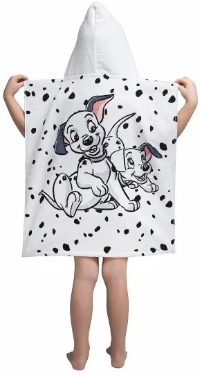 Jerry Fabrics Plážová osuška pončo 101 Dalmatians 03 50x115 cm