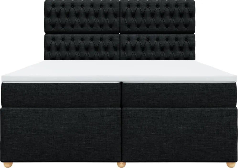 Box spring postel s matrací černá 200x200 cm textil 3291396