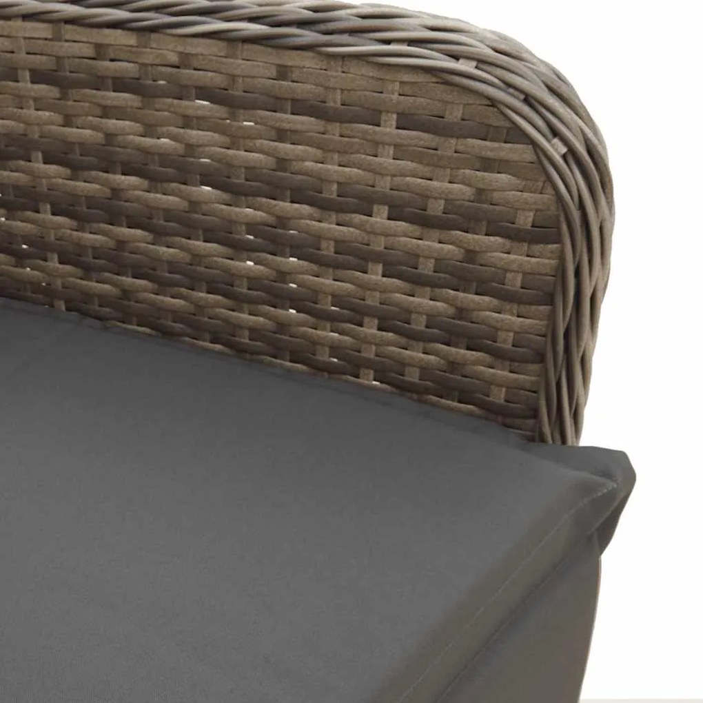 7dílný zahradní bistro set s poduškami šedý polyratan 3277171