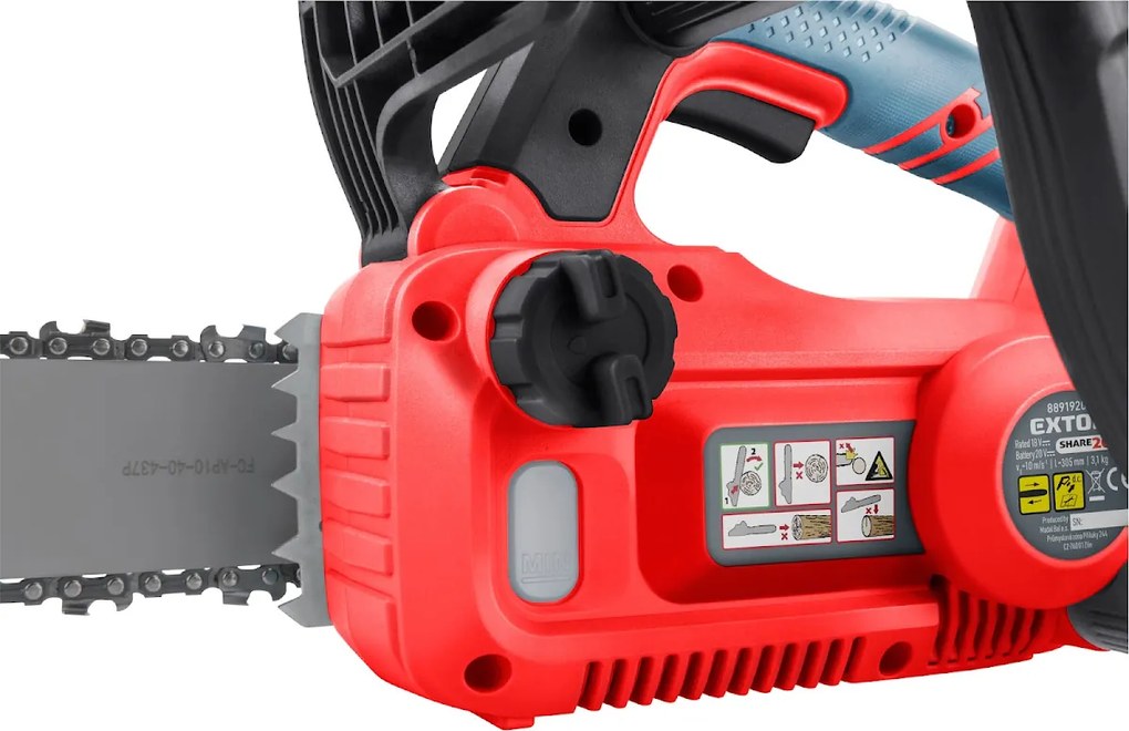 Pila řetězová aku SHARE20V, BRUSHLESS, 30cm, 2Ah, EXTOL PREMIUM 8891920