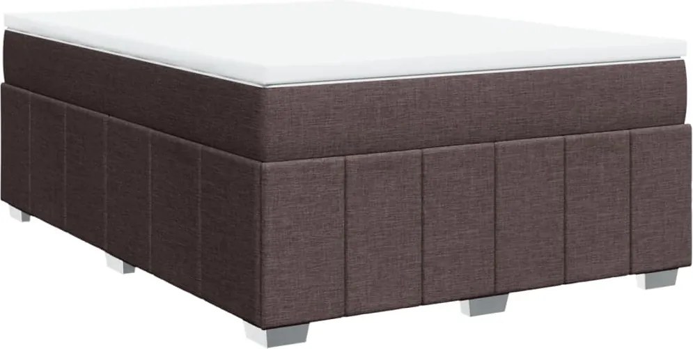 Box spring postel s matrací tmavě hnědá 140x200 cm textil 3285480