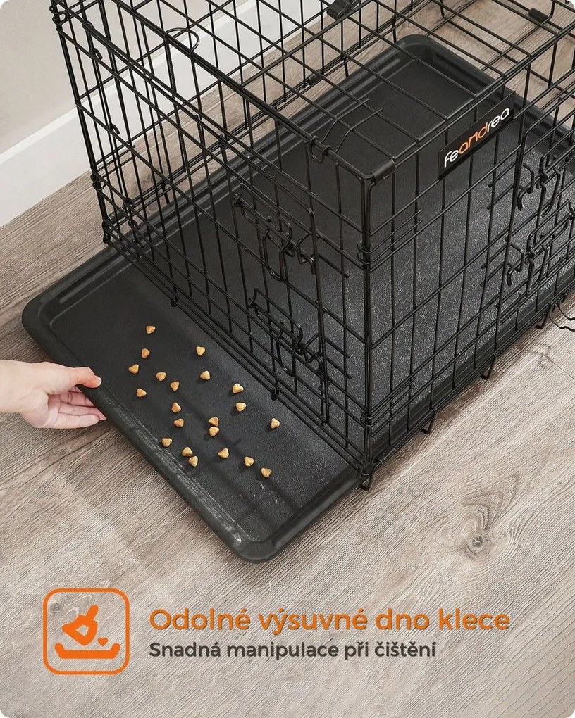 Klec pro psa MAX, skládací, 122x76x81cm, černá Feandrea