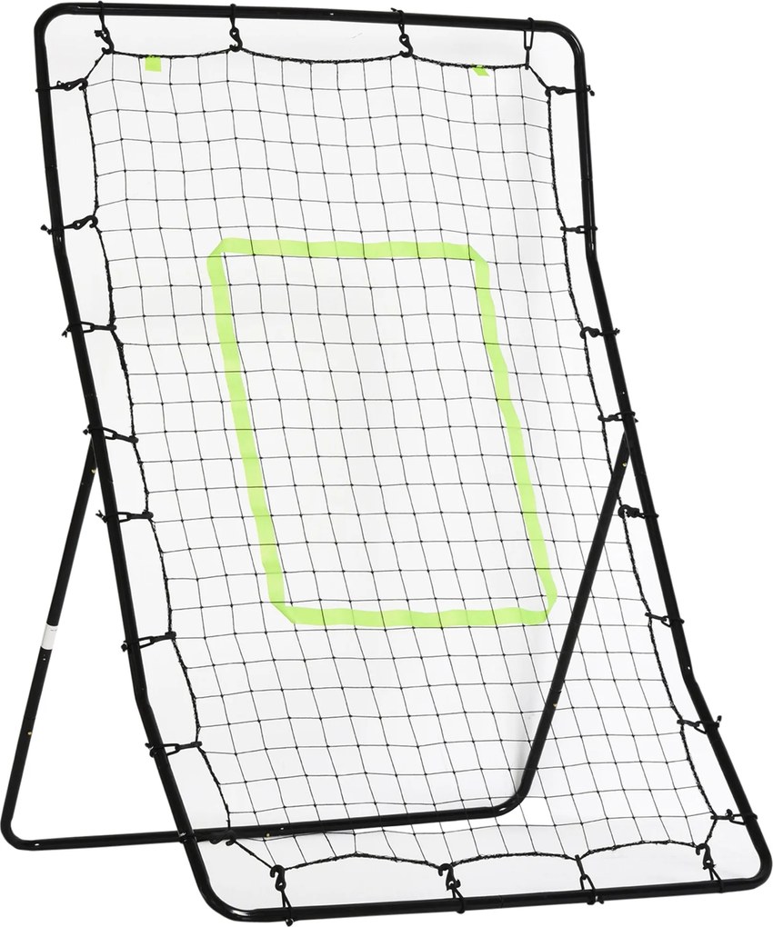 HOMCOM Rebounder pro fotbal přenosný s odrazovou sítí a pásmem pro baseball, basketbal a fotbalové branky pro trénink dětí a dospívajících 75x126cm, Č