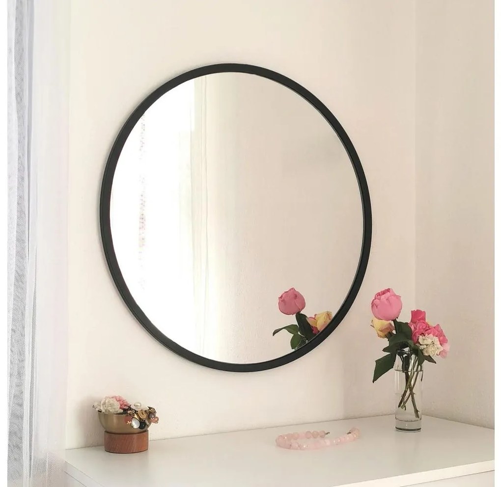 Asir Nástěnné zrcadlo SIYAH pr. 60 cm černá 552NOS2210