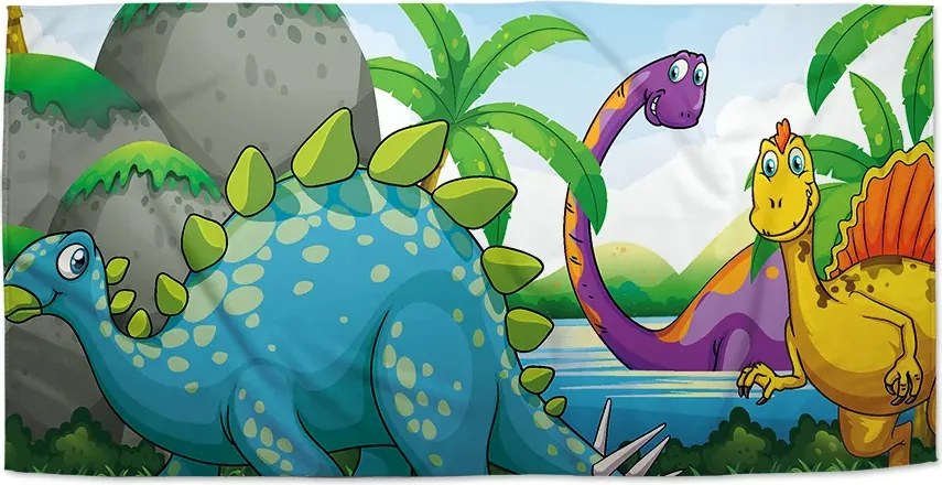 Sablio Ručník Dinosauři 3 - 70x140 cm