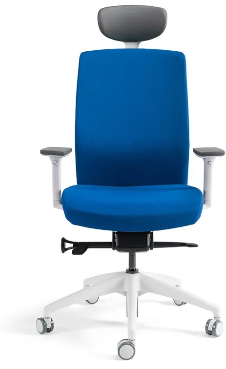 Kancelářská ergonomická židle BESTUHL J2 WHITE SP — více barev, s podhlavníkem Modrá 214